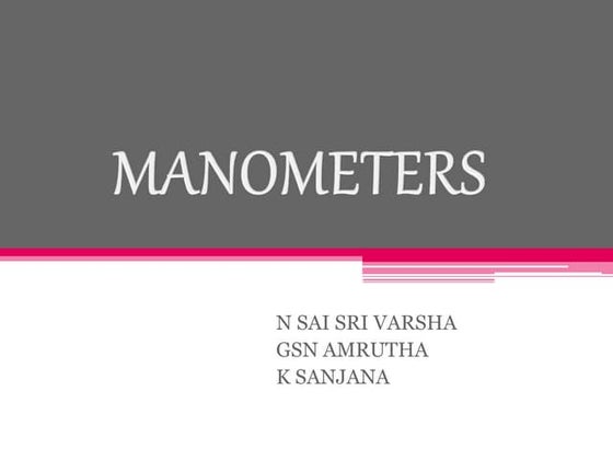 Types of manometers | PPTX | Physics | Science