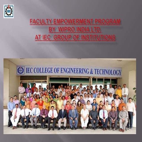 faculty empowerment program organised by Wipro at IEC Group of ...