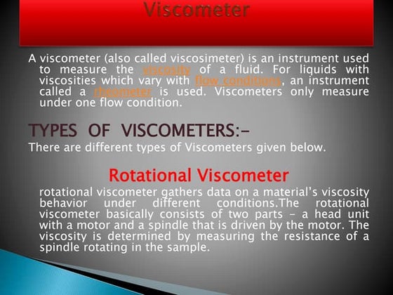 Viscometer and their types. | PPTX
