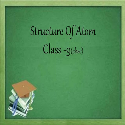 Structure Of The Atom - Class 9 | PPTX