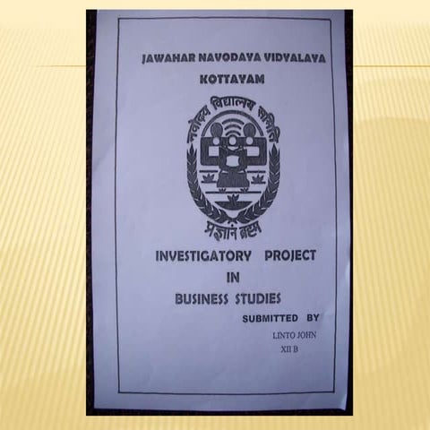 Class 12 cbse BUSINESS STUDIES project | PPTX