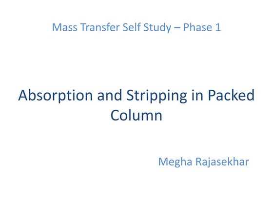 packed absorption and stripping column | PPT | Chemistry | Science