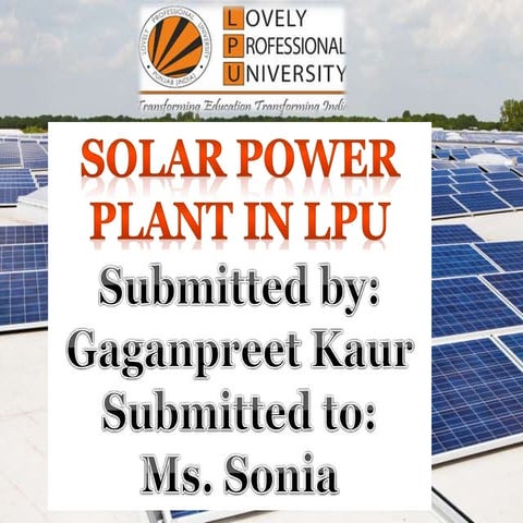 solar power plant in lpu | PPTX