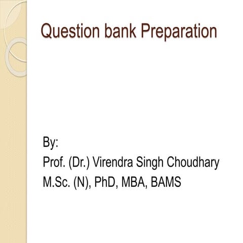 Question Bank Preparation Procedure and Plan | PPTX