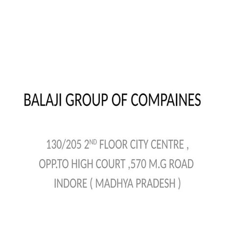 Balaji Group of Services for IT Infrastructure and Govt Services | PPT