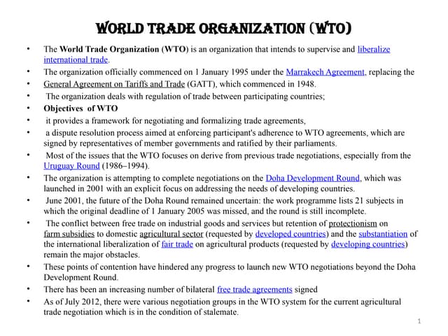 Various rounds of wto | PPTX