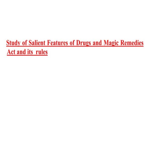 Drugs and magic Remedies, Act 1954 | PDF