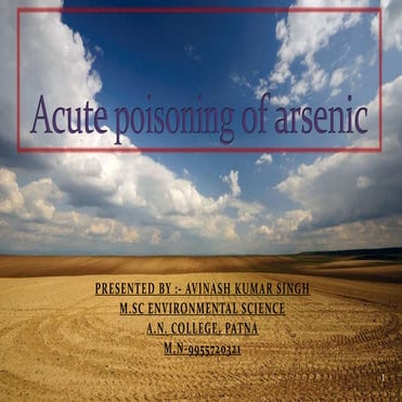 ACUTE POISONING OF ARSENIC | PPTX