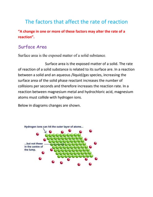 Rate of reactions | PPT