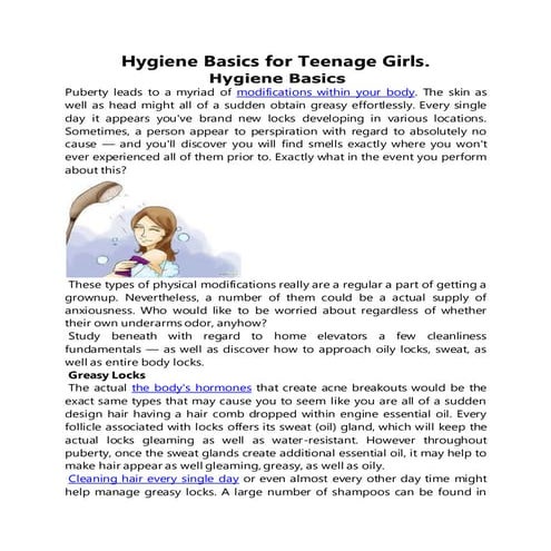 Teenage Girls- Hygiene basics. | DOCX