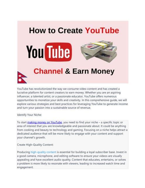 YouTube Mastery, Monetization, and Revenue Checklist | PDF