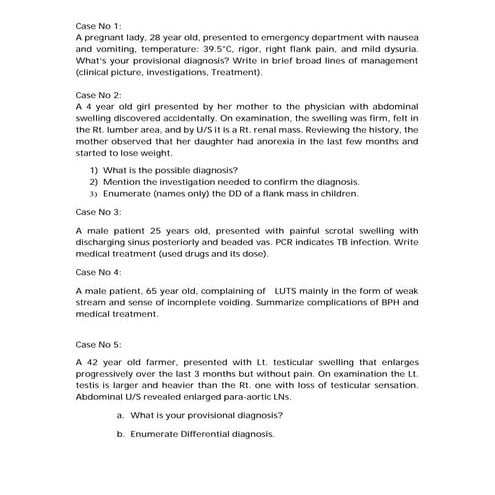 Common Cases of Urology | PDF