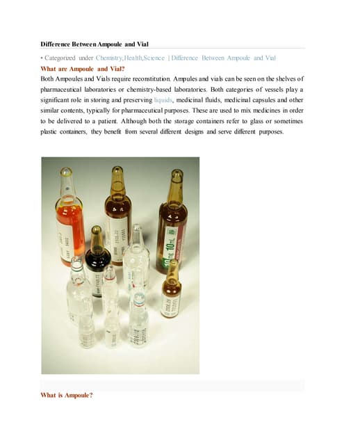 Difference Between Ampoule And Vial Difference Between, 56% OFF