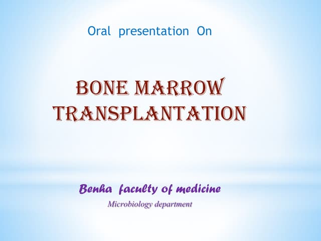 Bone Marrow Transplant Ppt