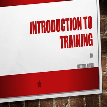 Introduction to Training | PPTX