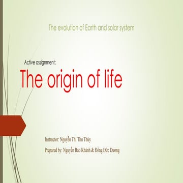 Origin of life | PPT