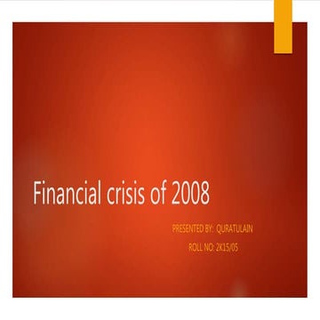 financial crisis of 2008 | PPT