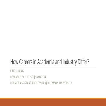 How careers in academia and industry differ? | PDF