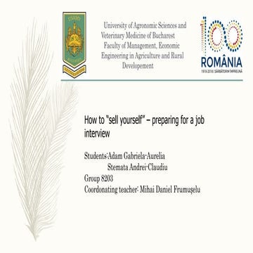 How to "sell yourself"-preparing for a job interview | PPT