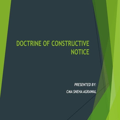 Doctrine of Constructive Notice | PPTX