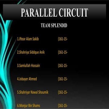 Presentation on Parallel Circuit Analysis | PPTX