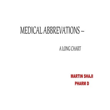 A long chart of medical abbreviations | PPTX