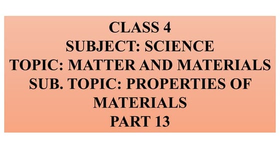 Science Grade 3-Materials | PPTX