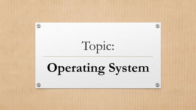 Types of operating system | PPTX
