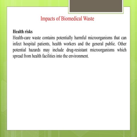 impact of Biomedical Waste | PPTX
