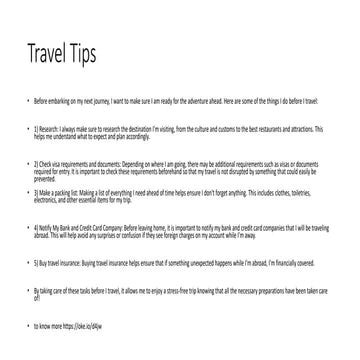 Travel Tips | PPTX