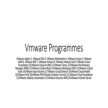 VMware programs PowerPoint Presentation.pptx