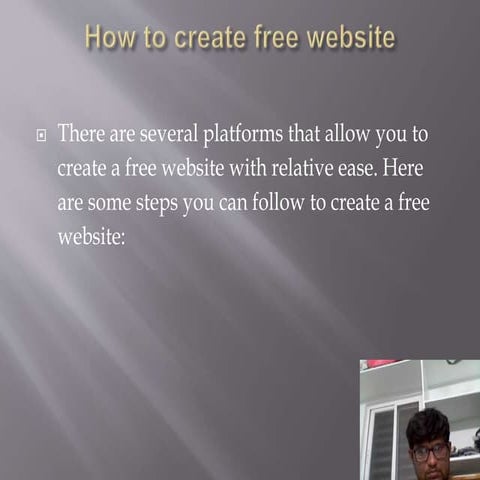 how to create free website by own , easy steps | PPTX
