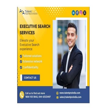 Executive Search Services With Talentpro India Ppt