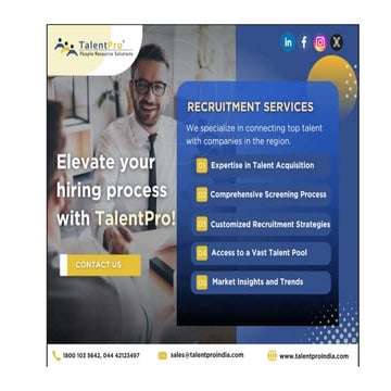 Recruitment Services With Talentpro Hr India Ppt