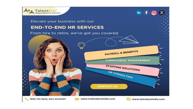 End To End Hr Services With Talentpro India Ppt