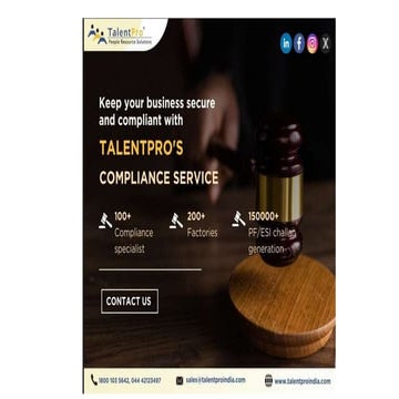 Compliance Services With Talentpro India Ppt