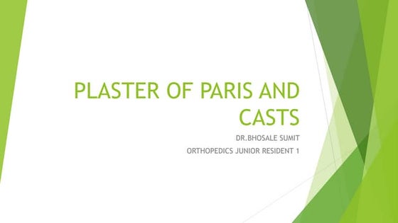 Plaster of Paris and Plaster Technique | PPTX