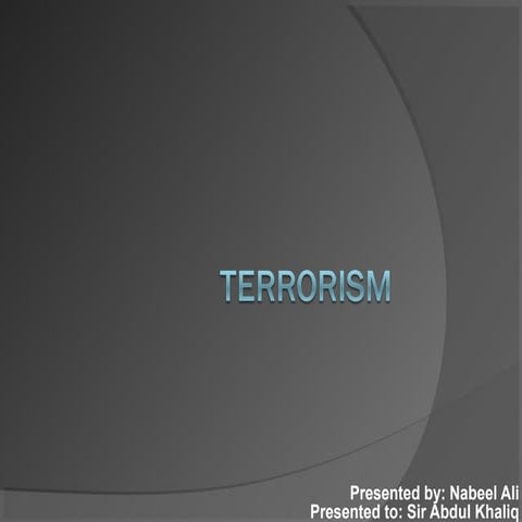 Terrorism | PPT
