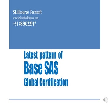 latest pattern guideline for BASE SAS certification | PPTX