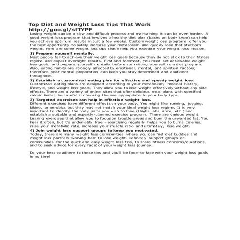 diet and weight loss | PDF