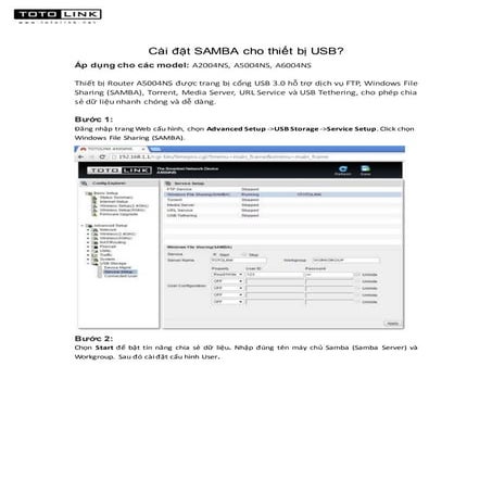 Cài đặt SAMBA cho thiết bị USB? | PDF