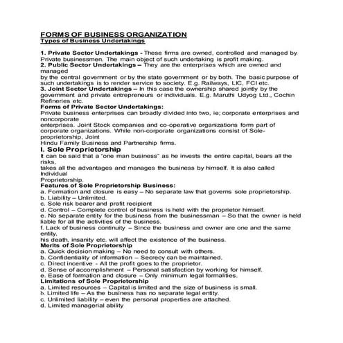 forms of business. notes plus 1 | PDF | Free Download