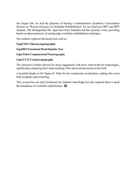 Faculty Development Programme in Physiotherapy | PDF