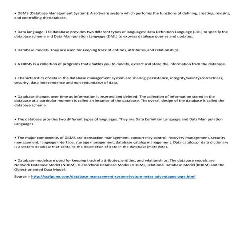 dbms advantages | PDF | Databases | Computer Software and Applications