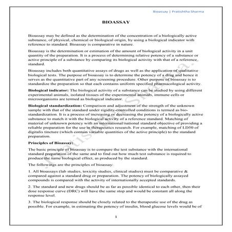 Principles & types of bioassay | PPTX