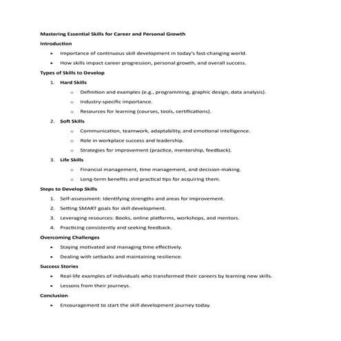 Mastering Essential Skills for Career and Personal Growth | PDF