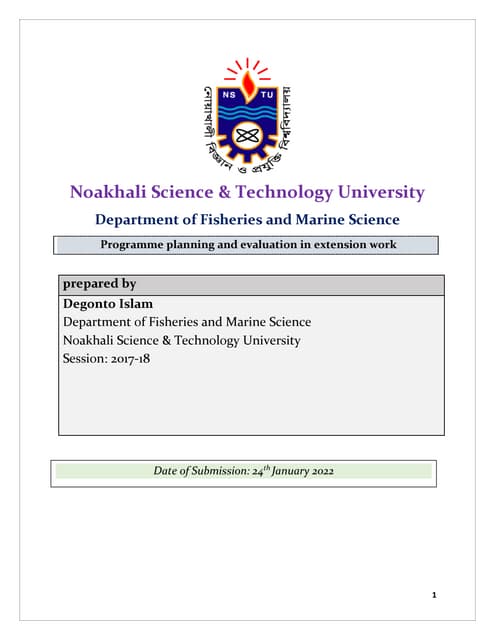Extension programme planning | PPTX