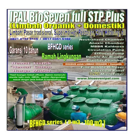 MBR + MBBR system >>> NEW Mrt'25 BROSUR IPAL BioSeven STP Organik + Domestik (BFHGD series).pdf