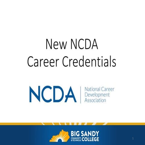 New NCDA Career Credentials | PPT