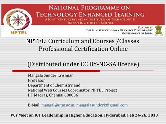 NPTEL | PPTX | Education